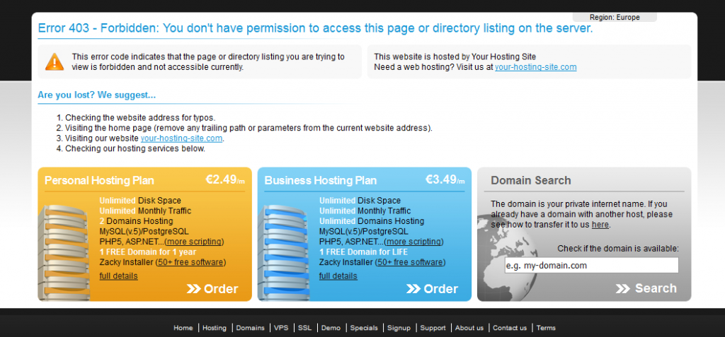 Error Pages Marketing